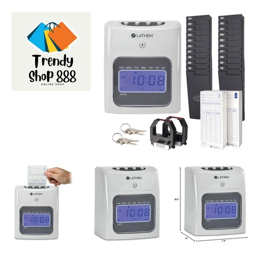 Top-Feed Electronic Time Clock Bundle Kit Time Clock, Gray, 8.5" x 7.4 ...