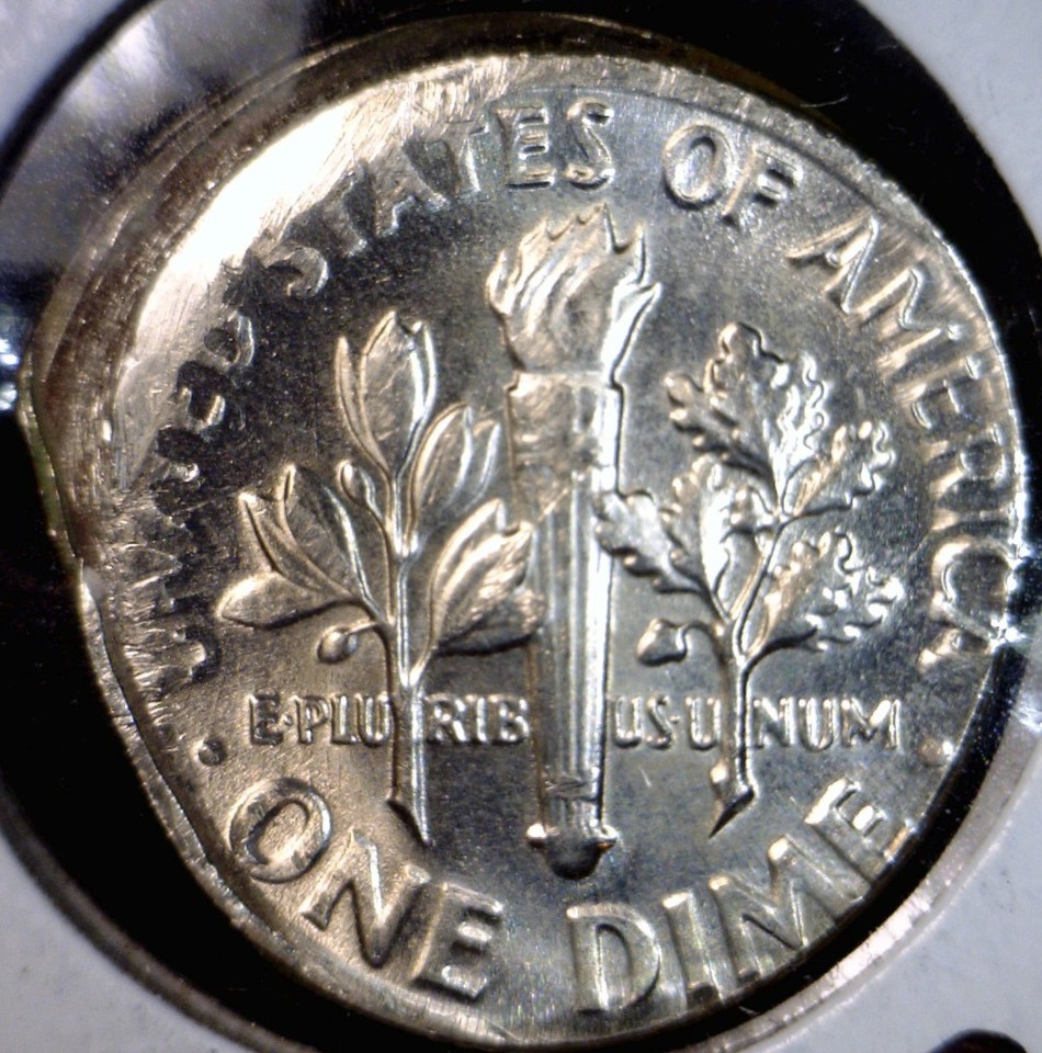 1976 ERROR Off Center + CLIPPED BICENTENNIAL Roosevelt Dime BU Dt Coin ...