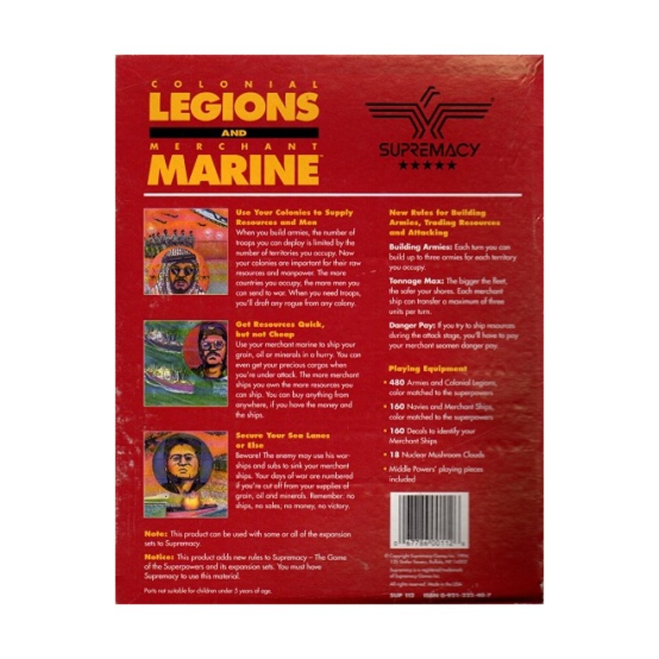 Supremacy Boardgame Colonial Legions and Merchant Marine Box Fair/EX | eBay