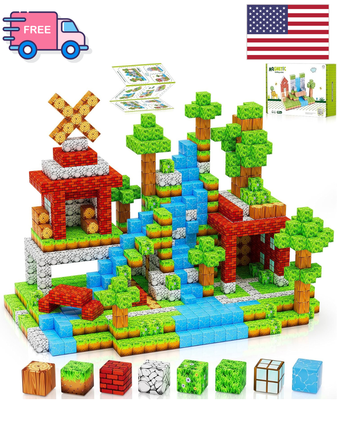 157PCS Minecraft Magnetic Blocks World Set, STEM Kids Toys, Montessori ...