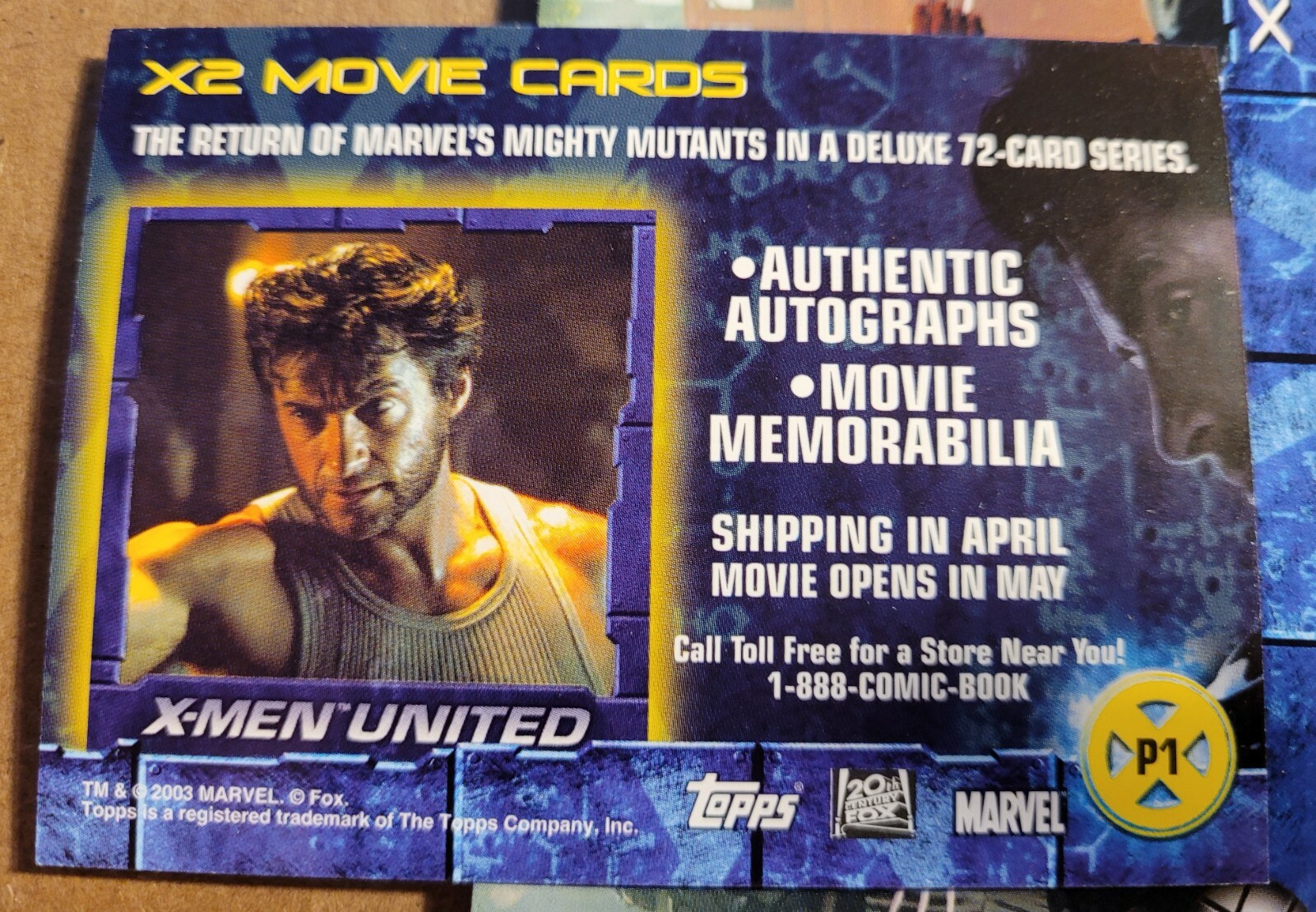 (50) 2003 Topps X2 X-Men 2 United Wolverine HUGH Jackman NM PROMO LOT ...