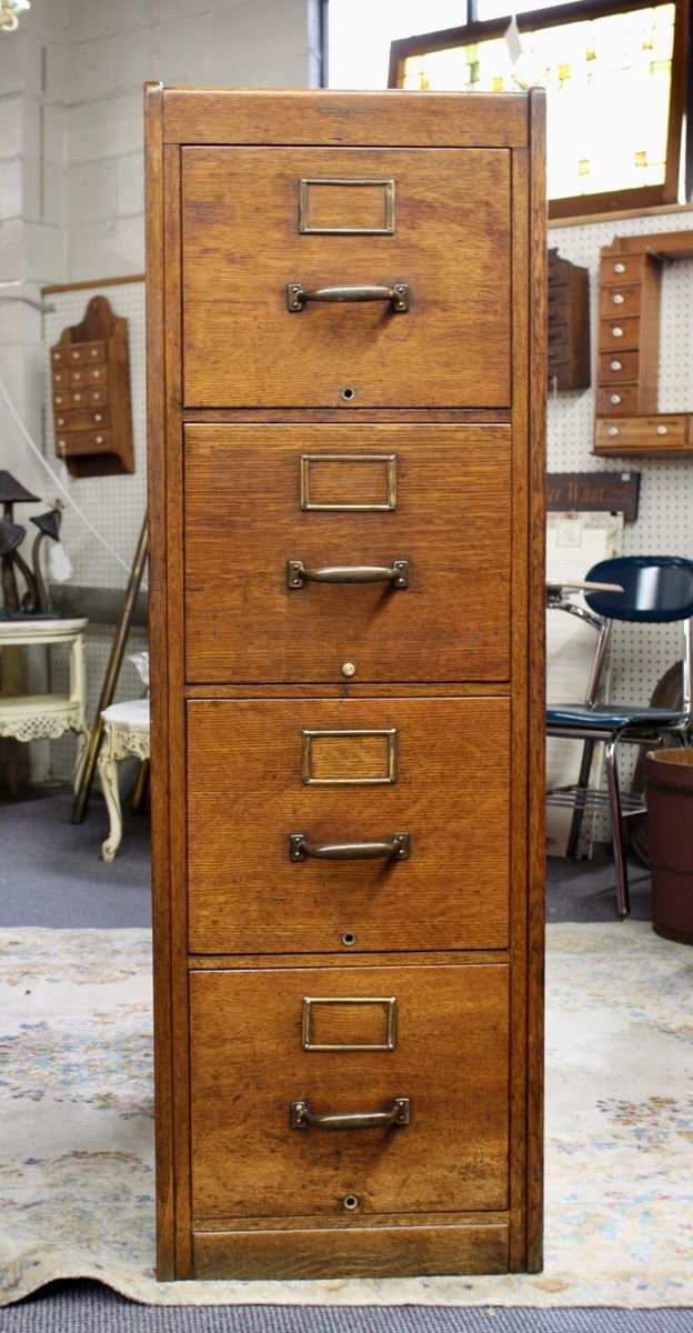 Oak Filing Cabinet 4 Drawer