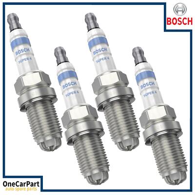 4 Bosch Engine Ignition Spark Plug Super 4 FR78X 0242232502 0 242 232 ...