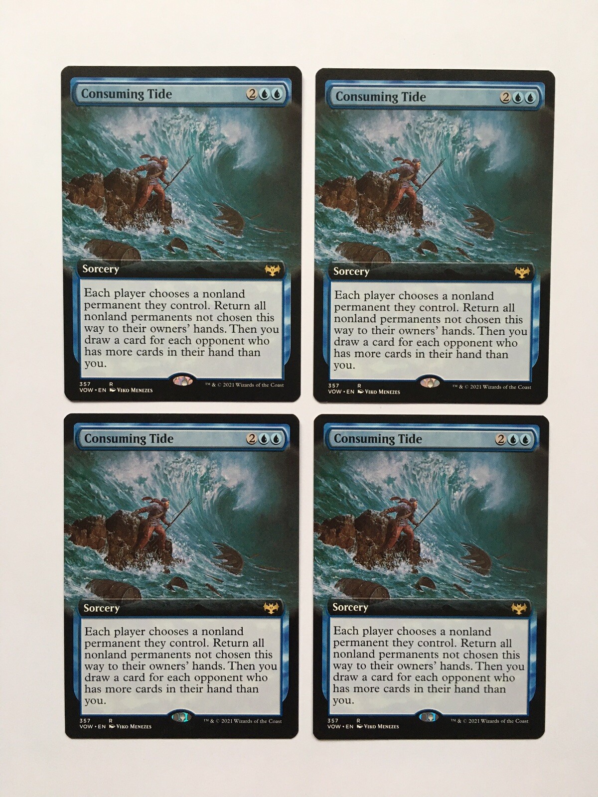 Consuming Tide x 4 ~ Extended Art ~ Innistrad Crimson Vow ~ Mtg | eBay UK