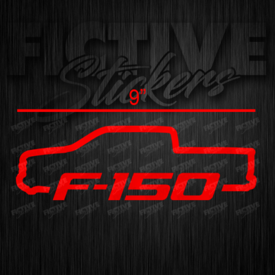 Ford F 150 Crew Cab Truck Outline Decal 9" Red | eBay