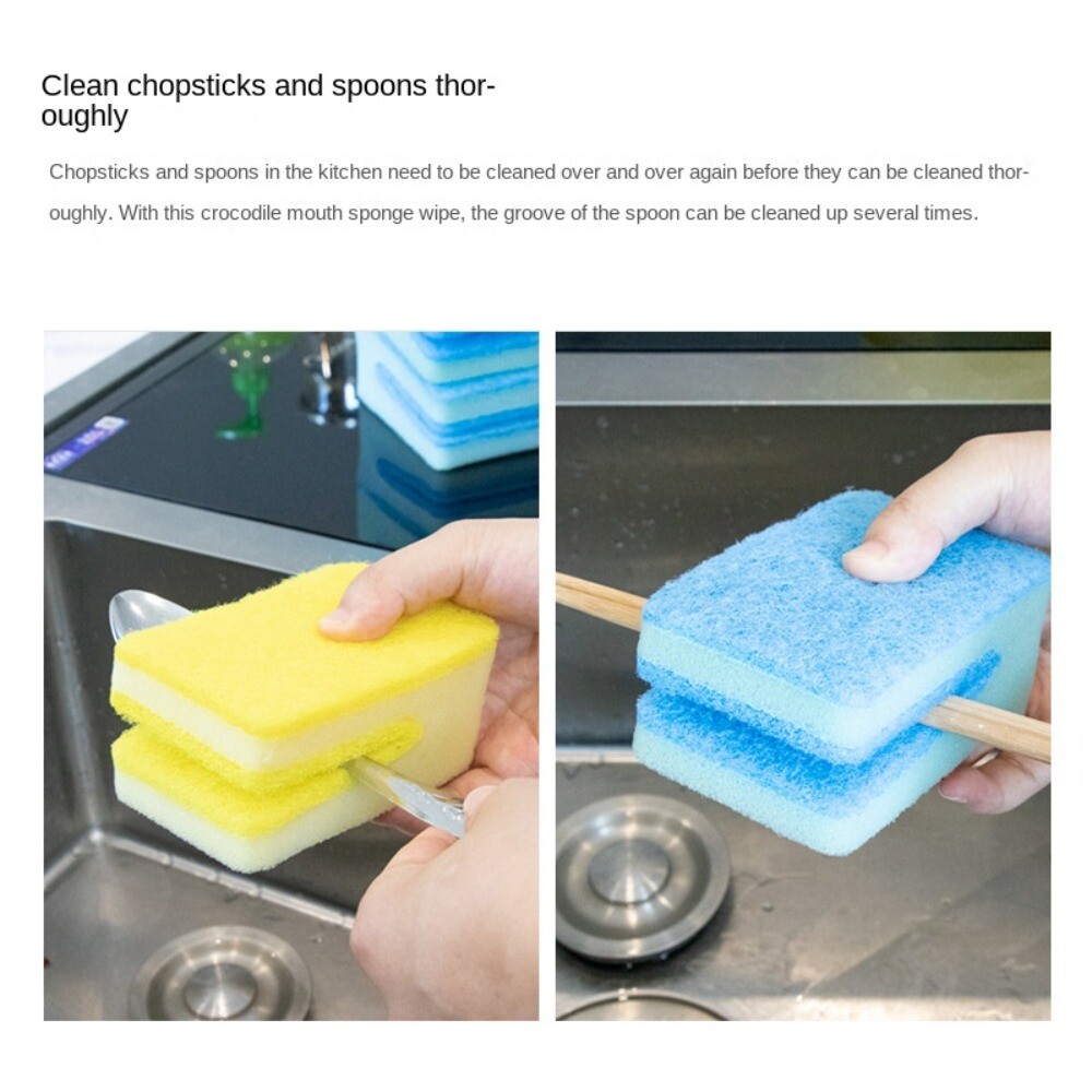 Reusable U-Shaped Dishwashing Sponge Kitchen Cleaning Clean Rub ...