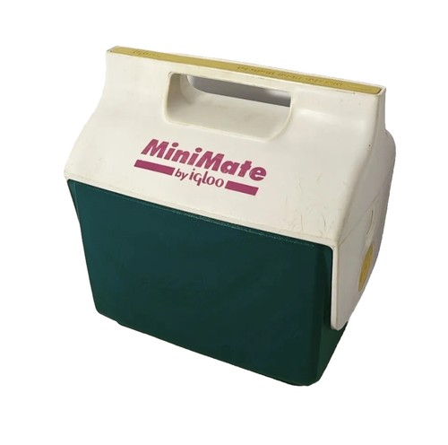 Vintage Igloo Mini Mate Cooler USA Made Retro White Magenta and Teal ...