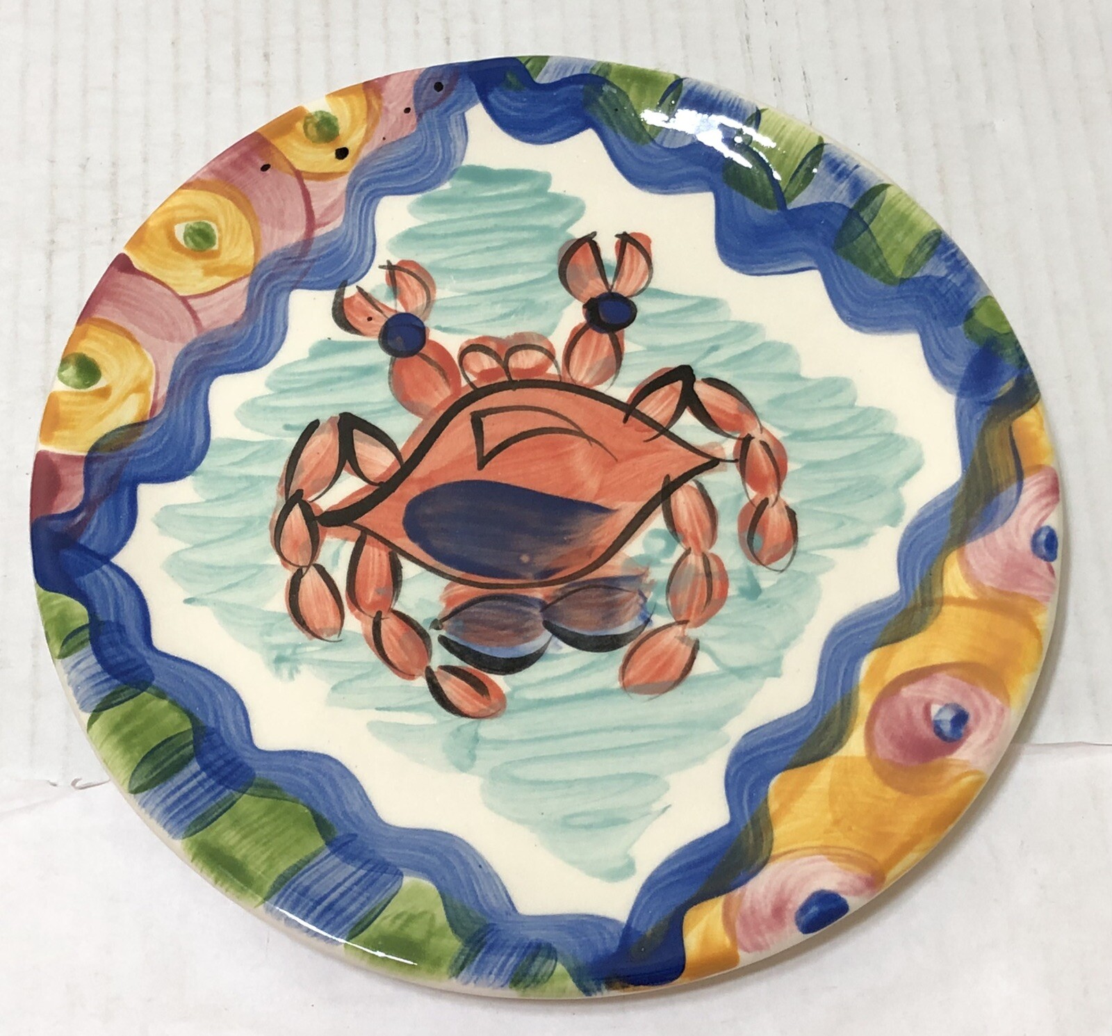 Vintage VICKI CARROLL Splish Splash CRAB DESIGN Plate - Mississippi ...