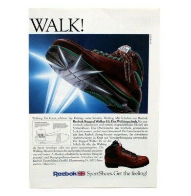 Vintage 80s 1988 Reebok Rugged Walker Hi boots poster print ad ...