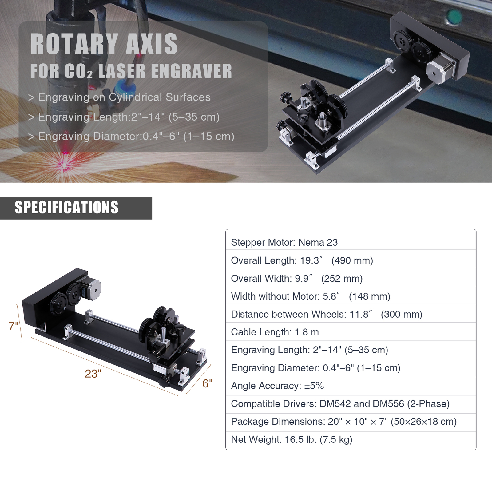 OMTech 60W 20x28in Autofocus CO2 Laser Engraver w. Premium Accessories ...