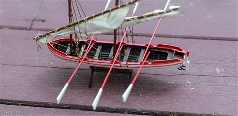 1:50 Scale Double Mast Fishing Boat Whole Ribbed Sail Boat Model Kit ...