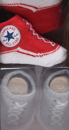 Converse All Star Baby Chucks Red Grey Socks 0-6 Months Baby | eBay