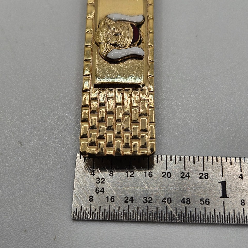 Vintage Gold Tone Masonic Grotto MOVPER Tie Clip Bar Money Clip Brick ...