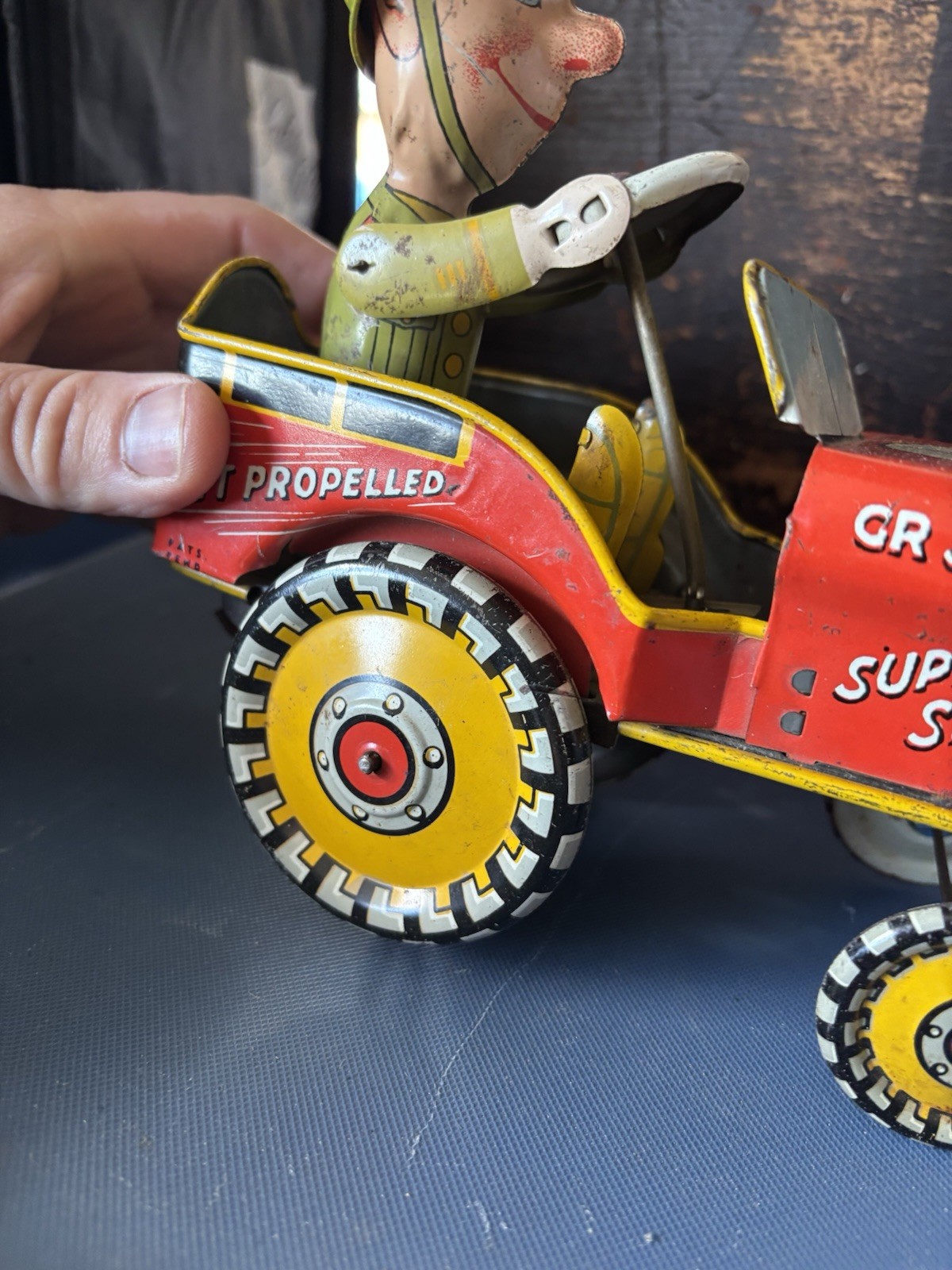 1940’s G.I. Joe And His Jouncing Jeep Tin Litho Wind Up Toy! Vintage ...