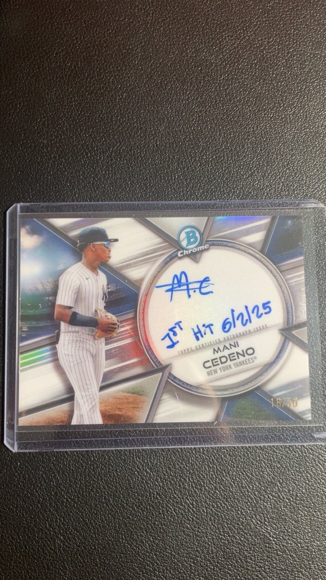 #PCS-MCE 2025 Bowman Chrome Prime Signatures * Mani Cedeno Auto 2/50 ...