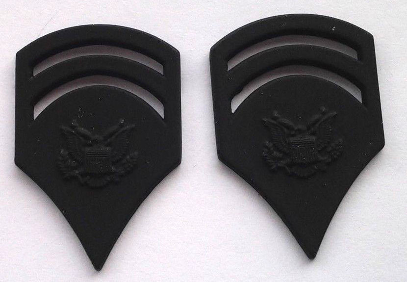 1 PAIR (2) ARMY RANK SPC-6 (1-1/4") Military Collar / Hat Pins P12763 ...