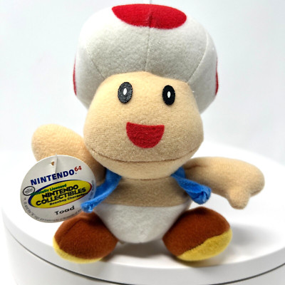 Nintendo Collectibles-N64-Super Mario Bros- Vintage Toad 6'' Plush With ...