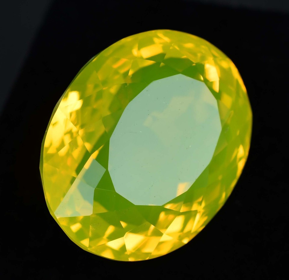 59.85 Ct Natural NEON Yellow Opal Certified Flawless Unheated Oval Cut ...