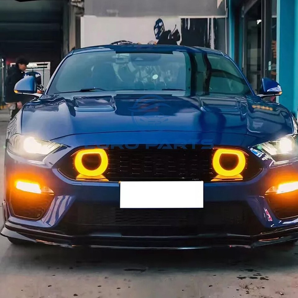 For 2018-2023 Ford Mustang Mach-1 Style Front Bumper Cover with Lip LED ...