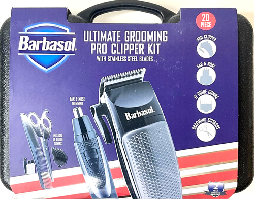 Barbasol 20-Piece Ultimate Grooming Pro Hair Clipper Kit Black - Free ...