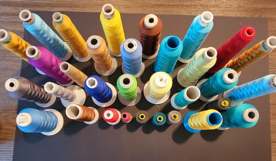 Lot of 32... Sewing/ Embroidery thread. Assorted Colors and Types. | eBay