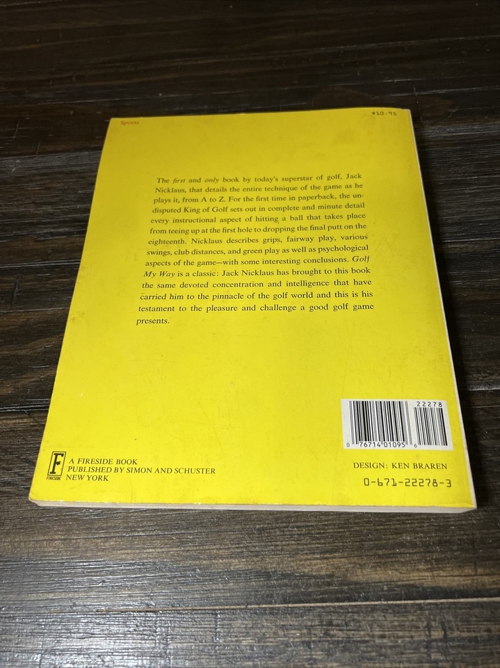 Jack Nicklaus Golf My Way With Ken Bowden Paperback Book 1974 Vintage ...