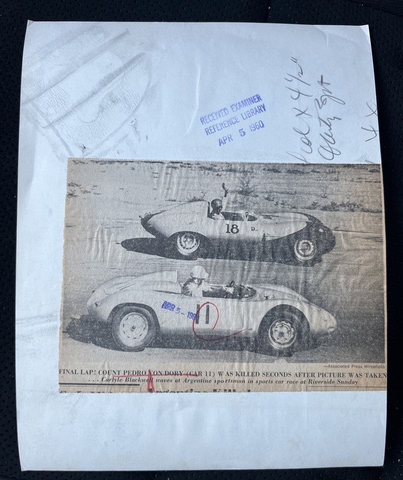 RARE 1960 Grand Prix Racing Press Photo - Porsche Driver Pedro Von Dory ...