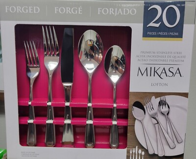 Mikasa Lofton 20-Piece Flatware Forged Premium Stainless Steel ...
