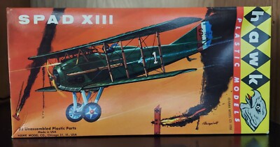 Hawk 1:72 SPAD XIII Vintage (1958) Model Airplane Kit 617-60, Complete ...