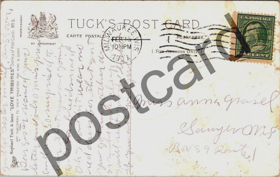 1911, VALENTINE "Tis a lemon that I hand you and bid skidoo" Tuck ...