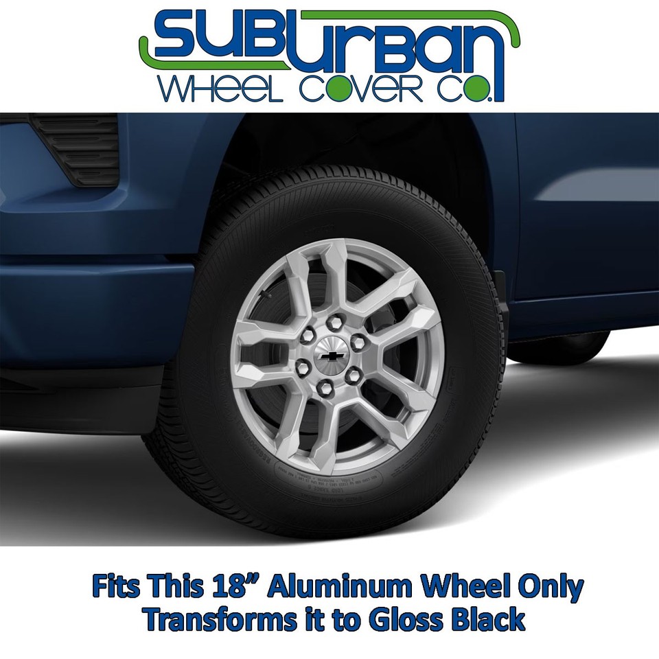 2022-2024 Chevrolet Silverado RST LT WT 8022-GB 18" Gloss Black Wheel ...