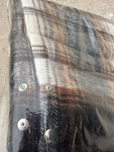 Beacon Warm Wrap Tan Brown Plaid 64" X 72" Snap NOS Blanket Made in USA ...