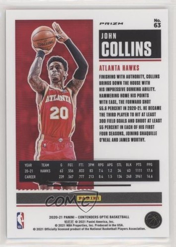 2020-21 Panini Contenders Optic - Season Ticket John Collins #63 Prizm ...
