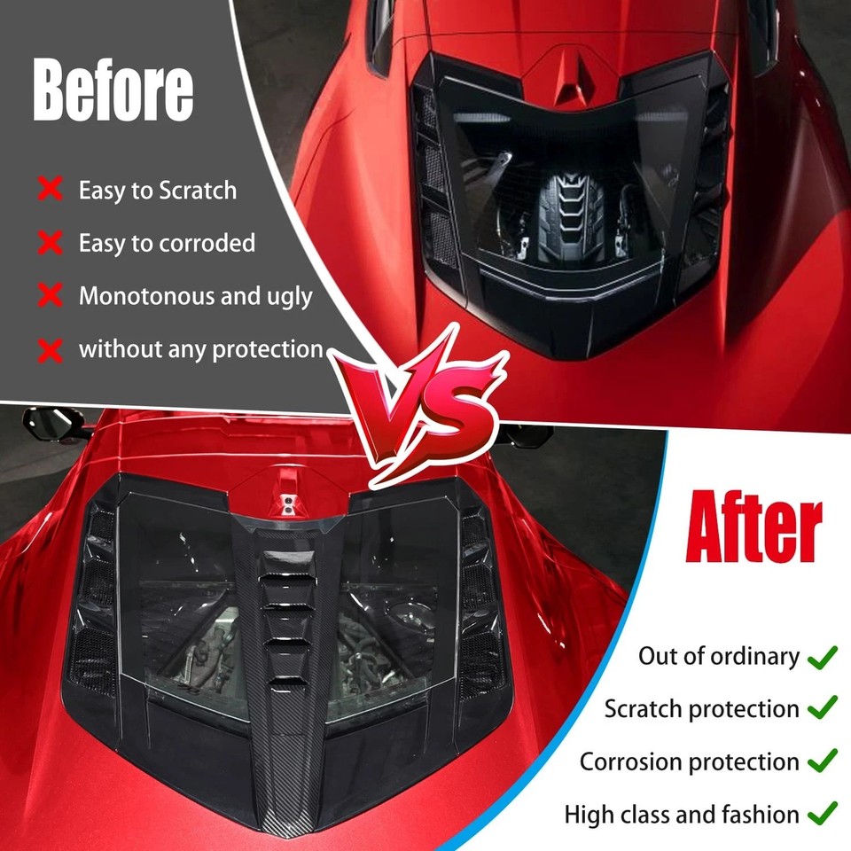 Rear Split Window Applique Louver Cover Trim for Corvette C8 Z51 Z06 ...