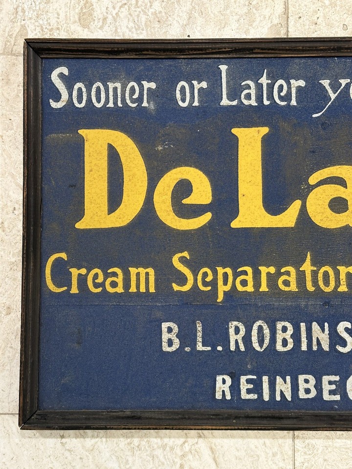 Antique 1900’s Delaval Cream Separator Smaltz Tin Sign Original Rare ...