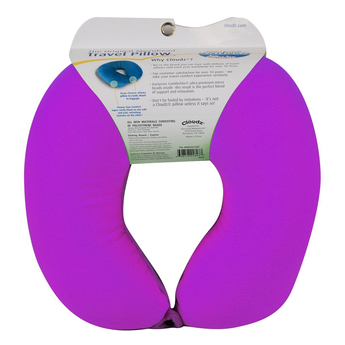 Cloudz Microbead Travel Neck Pillow - Bright Purple | eBay