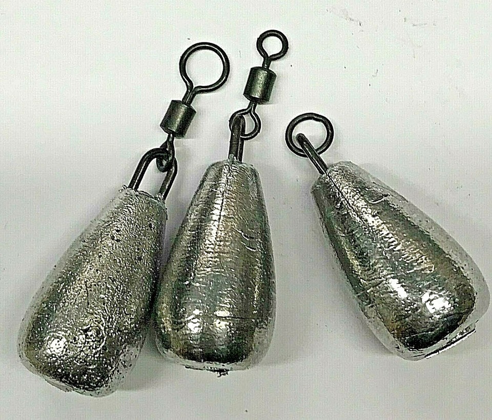 2.5 oz Heli- big eyed- rolling swivels FLAT LEAD WEIGHTS Carp fishing ...
