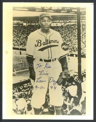 VINTAGE SIGNED PHOTO / LEON DAY / NEGRO LEAGUES BASEBALL PLAYER | eBay