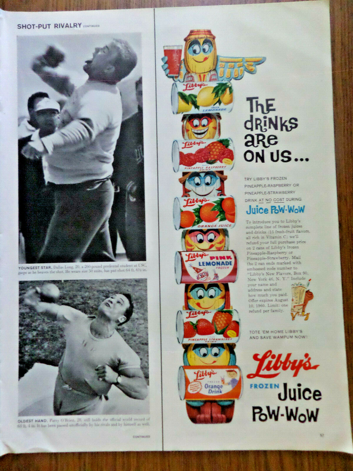 1960 Libby's Frozen Juice Ad Pow-Wow Totem Pole | eBay