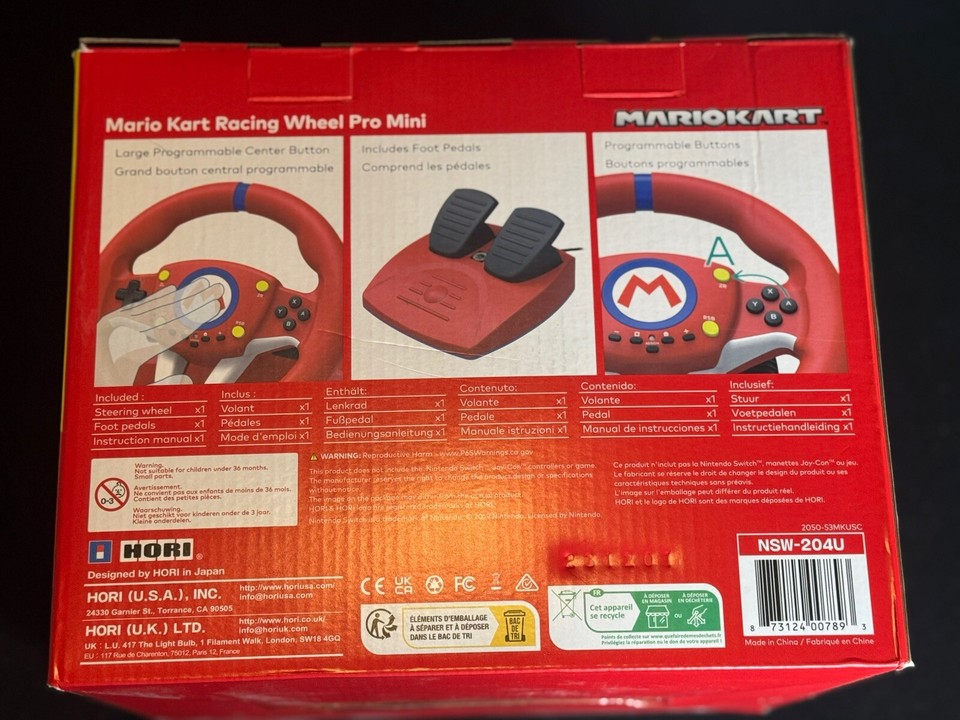 Hori NSW-204U Mario Kart Racing Wheel Pro Mini for Nintendo Switch ...