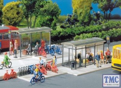 Faller 180553 Modern Bus Stops & Bicycle Stands OO/HO | eBay UK