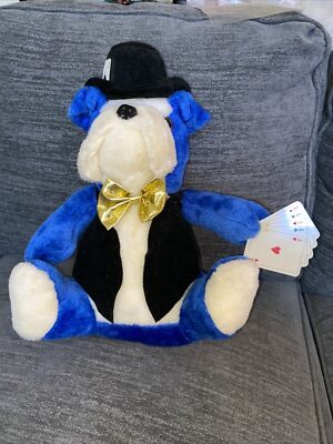 Poker Playing Blue Plush Bear ACE novelty company 1987 14” | eBay
