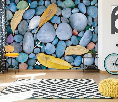 3D Pebbles Leaves O462 Wallpaper Wall Murals Removable Wallpaper ...