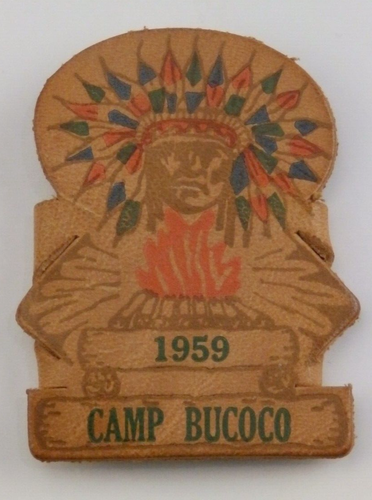1959 BSA Camp Bucoco Slippery Rock PA Indian Leather Kerchief Slide Boy ...
