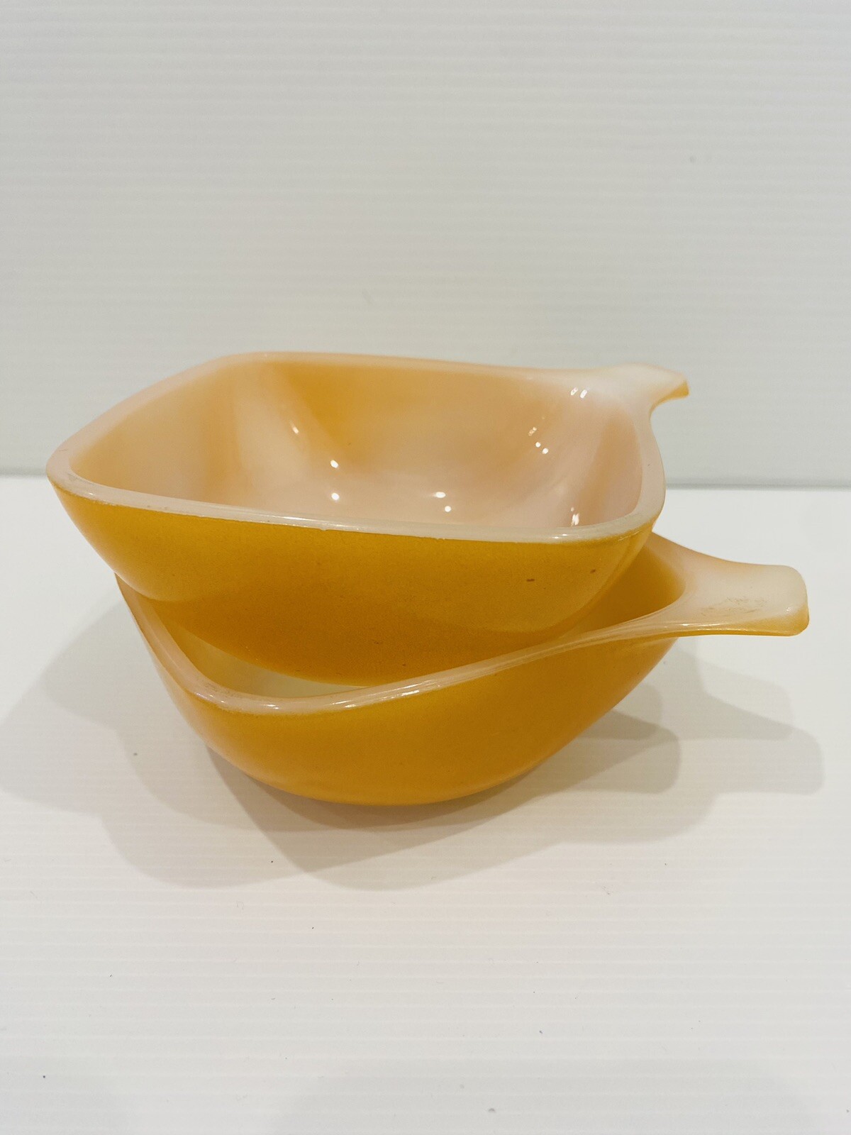 Pyrex Crown Corning Set x2 Vintage Handled Bowls Ramekins Glass ...