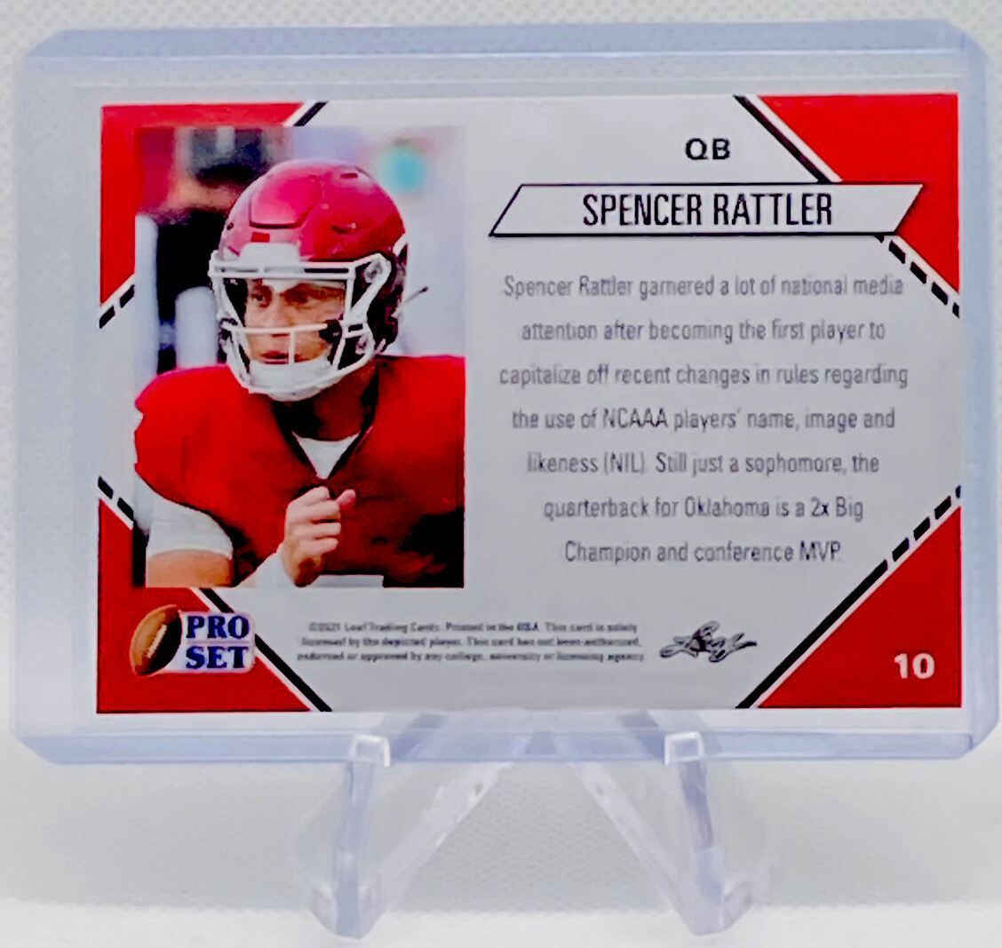 2021 Leaf Pro Set Spencer Rattler Red Parallel ARC Rookie Card #10 ...