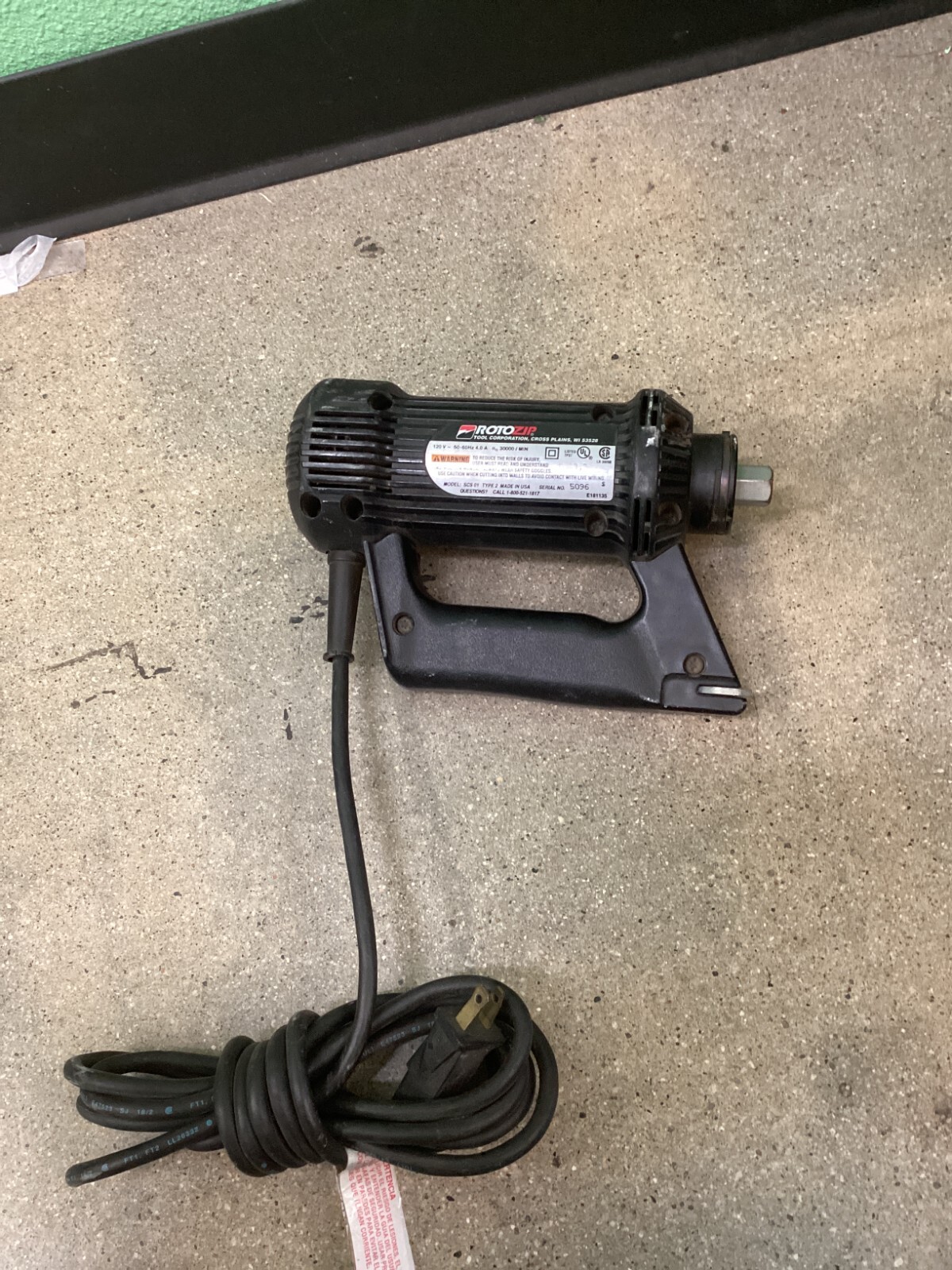 RotoZip SCS01 Spiral Saw Rotary Tool Heavy Duty Corded Drywall 120V 50/ ...