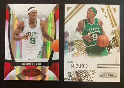 (2) 2009-10 Panini Rajon Rondo- #80 Certified Red /250 & #6RS Gold ...