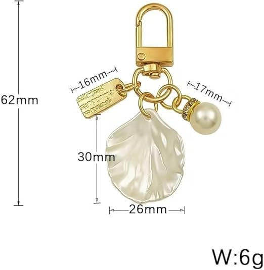 Gold Pendant Handbag Rhinestones Keychain Keyring Shell Purse Charm ...