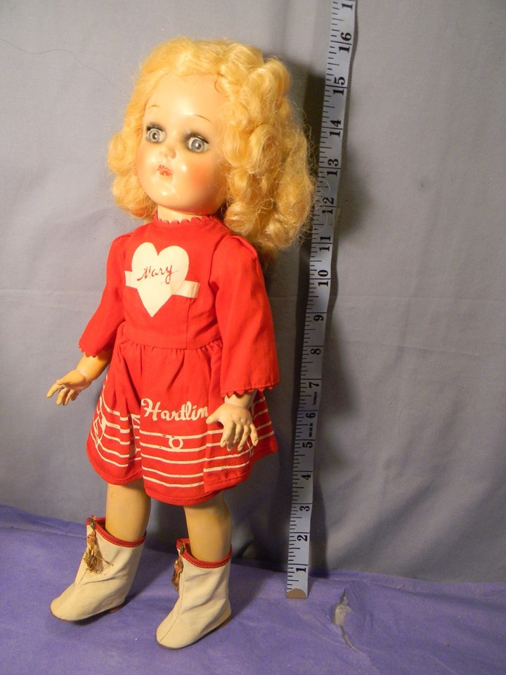 Vintage 1950s Ideal Mary Hartline P-91 Doll 15” All Original Red Dress ...